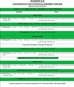 National Assembly approves House calendar for 2025 - People Daily