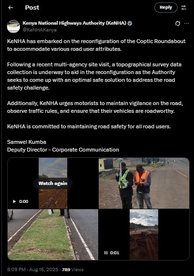 KeNHA starts redesigning killer Coptic Roundabout in Kisumu - People Daily