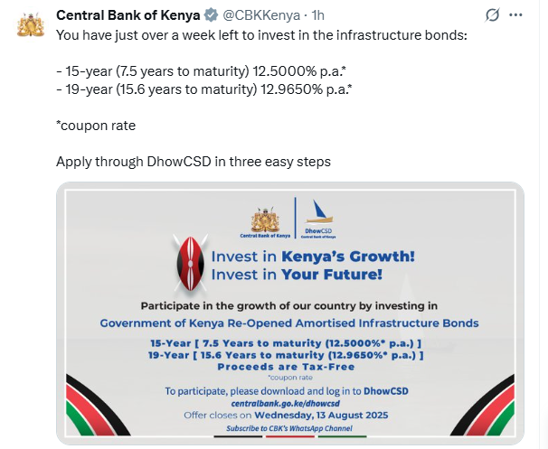CBK issues deadline for infrastructure bond investment - People Daily