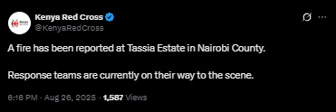 Fire breaks out at Tassia Estate in Embakasi - People Daily