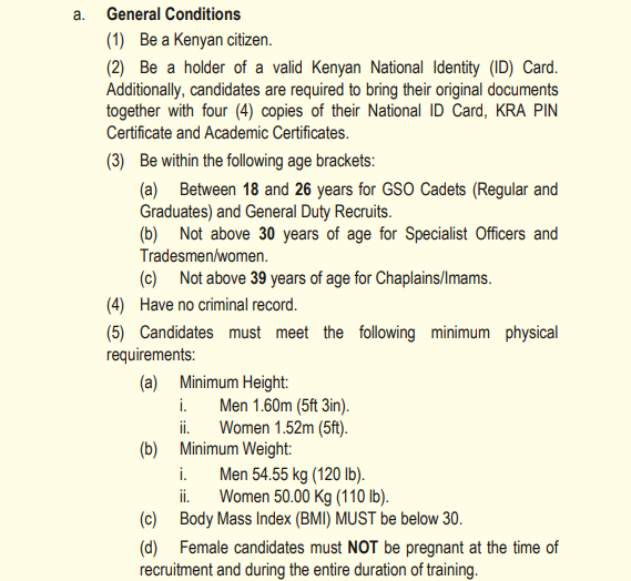 KDF recruitment 2025: General requirements, dates and application ...