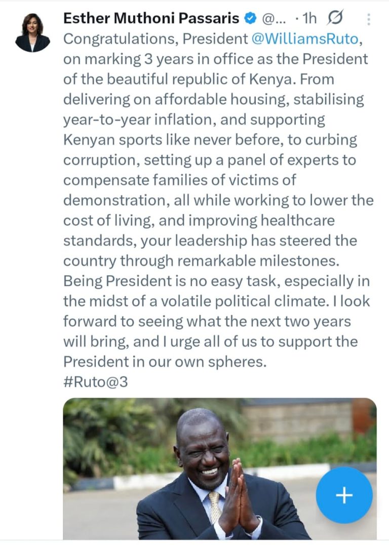 Fight against corruption defines Ruto’s 3 years leadership – Esther ...
