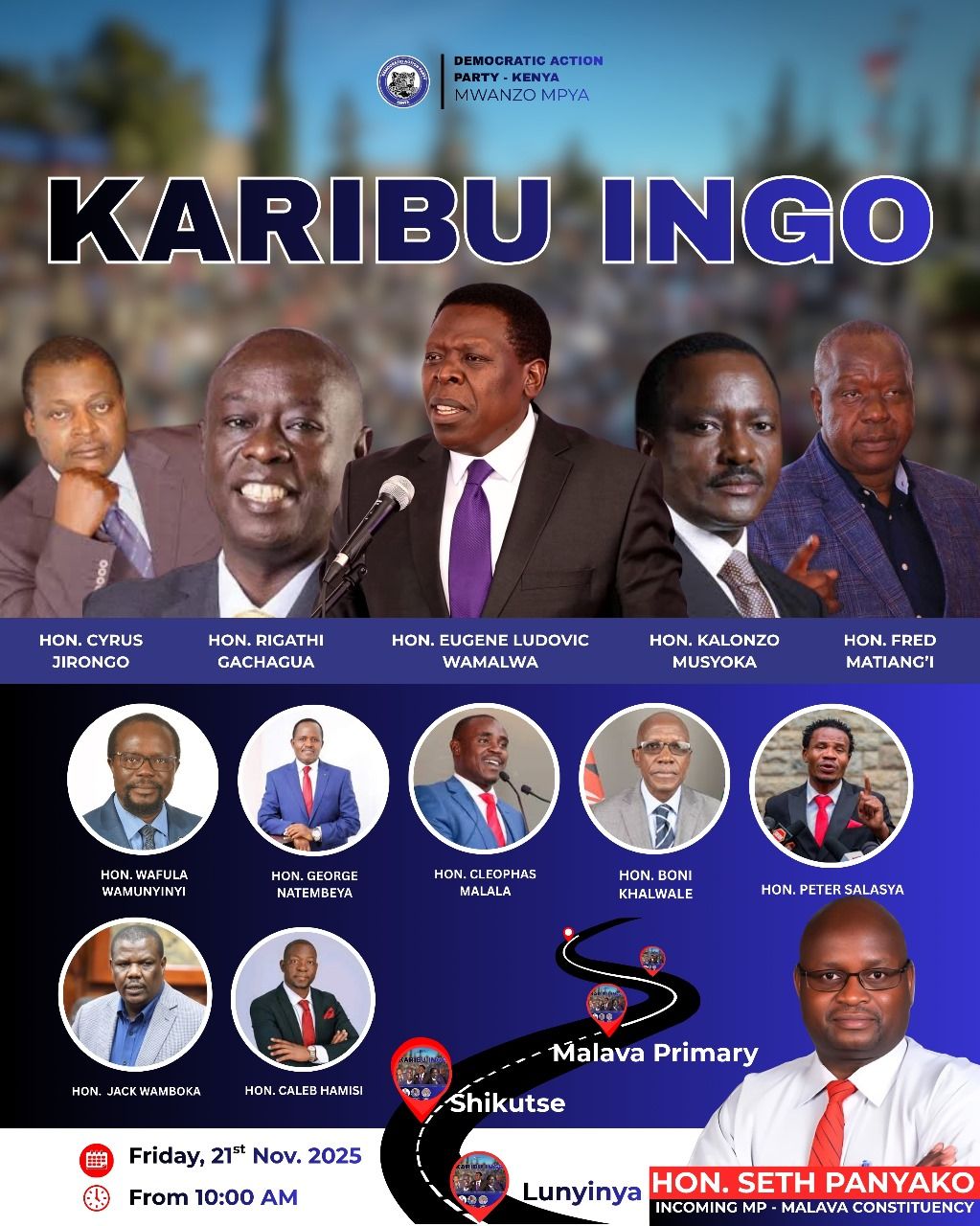 Malava by-elections: Jirongo to join United Opposition leaders to ...