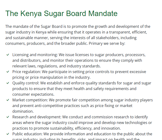 Kenya Sugar Board outlines plans to reform and regulate sugar sector ...