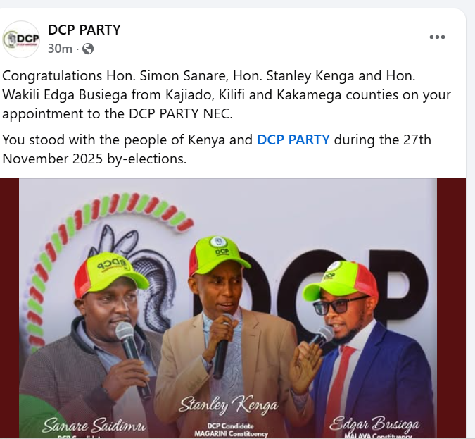 Gachagua’s DCP appoints 3 new NEC members after November by-elections ...