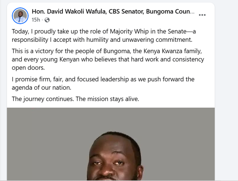 Senator Wafula Wakoli reveals leadership ambitions after replacing ...