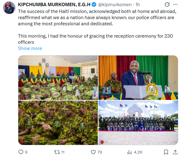 Murkomen hails Haiti Mission success as govt commits to global security ...