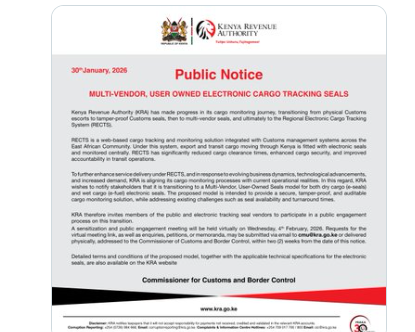 KRA announces new mandatory cargo monitoring rules - People Daily