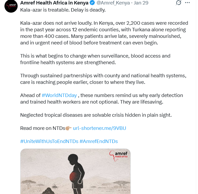 Amref raises alarm as Kenya reports influx in Kala-azar infections ...