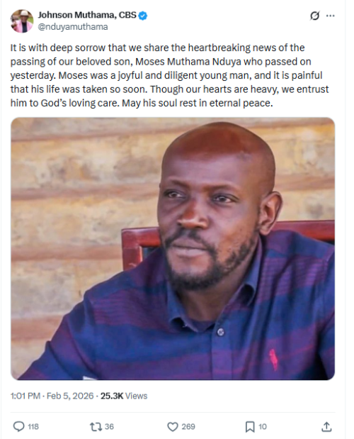 Johnson Muthama breaks silence after death of his son - People Daily