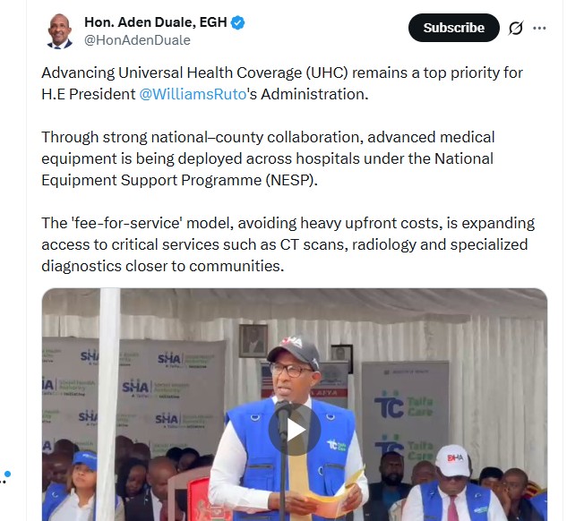 Duale explains UHC milestone under Kenya Kwanza regime - People Daily