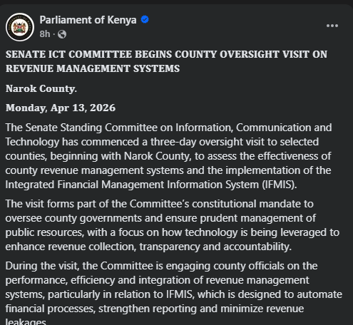 Senate ICT Committee begins nationwide review of county revenue systems ...