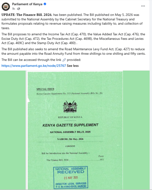 Parliament unveils Finance Bill 2026 targeting six major tax laws ...