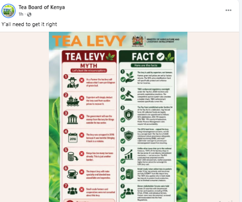 Tea Board breaks silence over farmers’ uproar on proposed tea levy ...