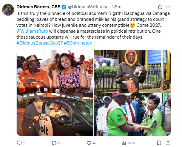 Didmus Barasa slams Omanga’s bread-and-milk strategy to woo Nairobi ...